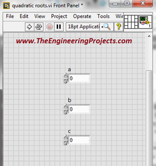 Quadratic Roots Calculation in LabVIEW - The Engineering Projects