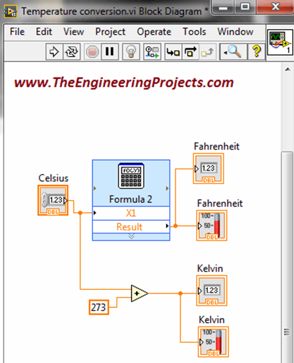 Temperature Conversion In Labview The Engineering Projects