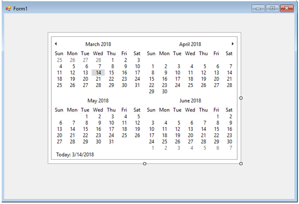 C# MonthCalendar Control - The Engineering Projects