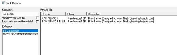 Rain Sensor Library for Proteus - The Engineering Projects