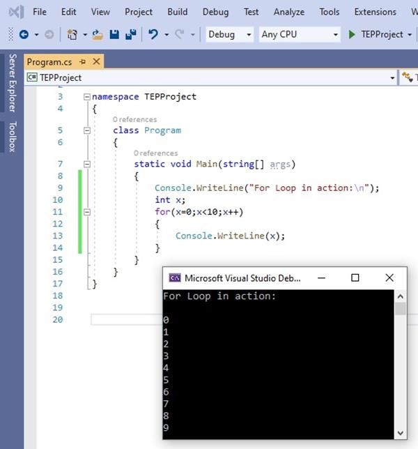 How to use for Loop in C# - The Engineering Projects