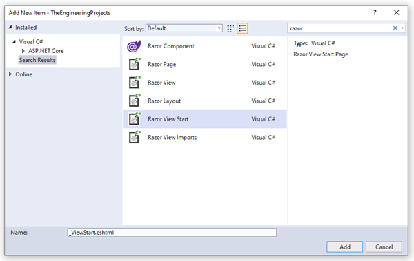 Razor Layout Views in ASP.NET Core - The Engineering Projects