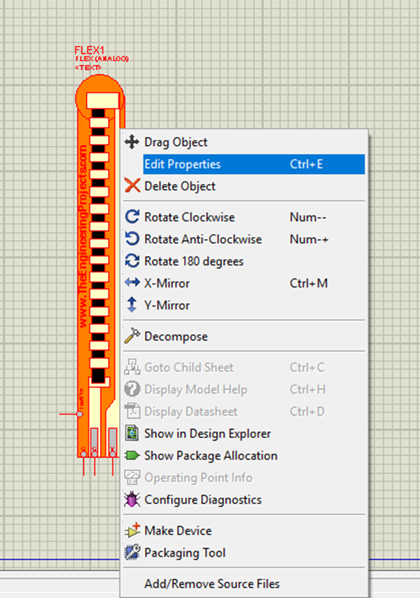 Analog Flex Sensor Library for Proteus - The Engineering Projects