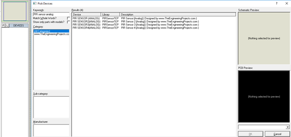 Analog PIR Sensor Library for Proteus V2.0 - The Engineering Projects