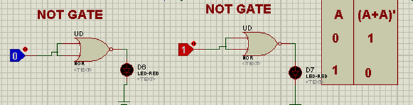 NOR as Universal Gate in Proteus ISIS - The Engineering Projects