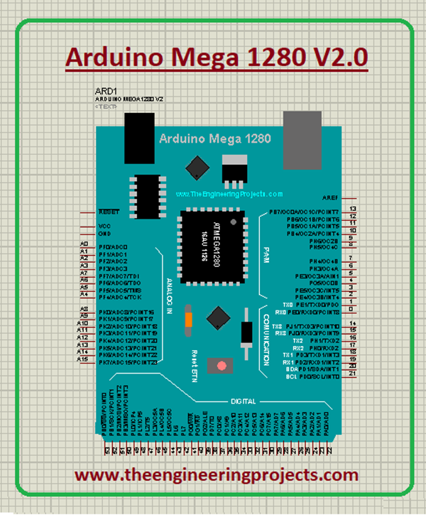 Arduino Mega 1280 Library for Proteus V2.0 - The Engineering Projects