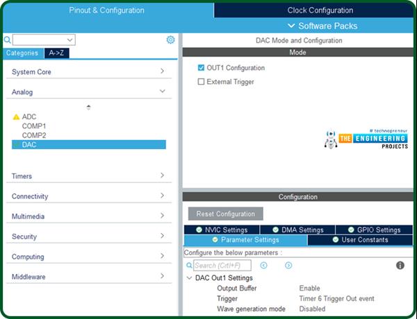 Using DAC with STM32 - The Engineering Projects