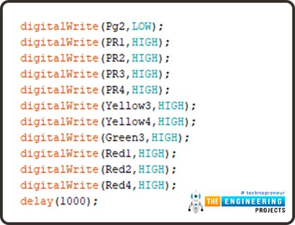 Simple 4-Way Traffic Light Control using Arduino - The Engineering Projects