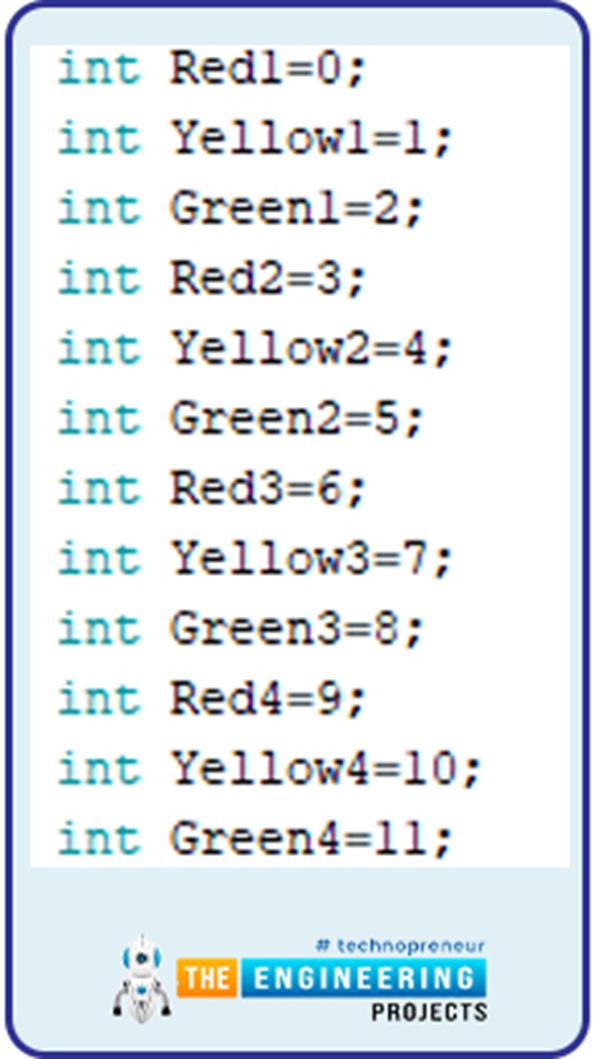 Simple 4-Way Traffic Light Control using Arduino - The Engineering Projects