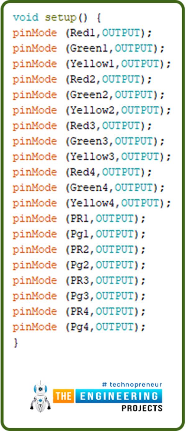 Simple 4-Way Traffic Light Control using Arduino - The Engineering Projects