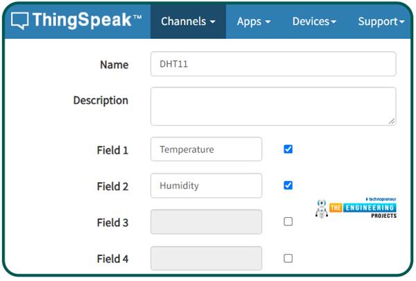 ESP32 DHT11 Interfacing with ThingSpeak WebServer - The Engineering Projects