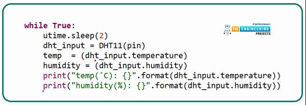 Interfacing of DHT11 with Raspberry Pi Pico - The Engineering Projects