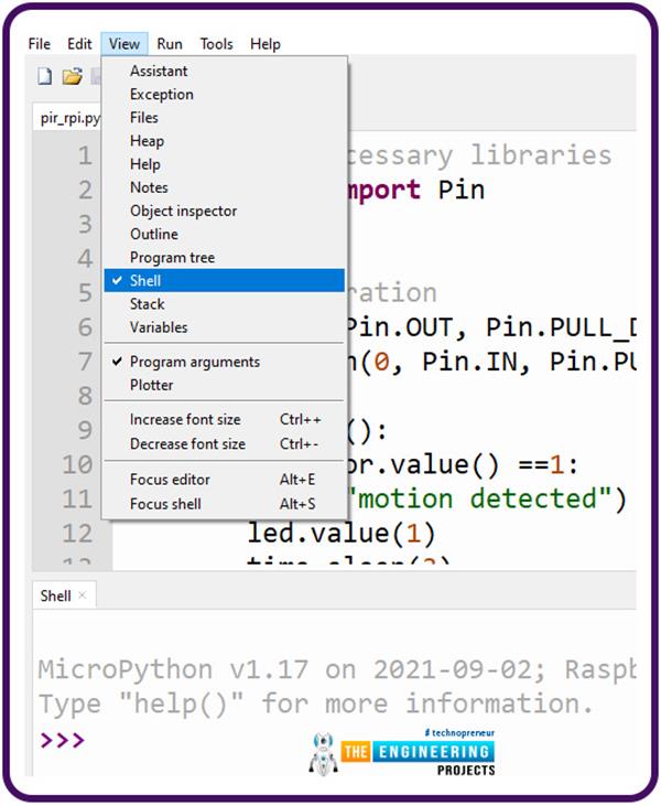 Interfacing Pir Motion Sensor And Raspberry Pi Pico Module With