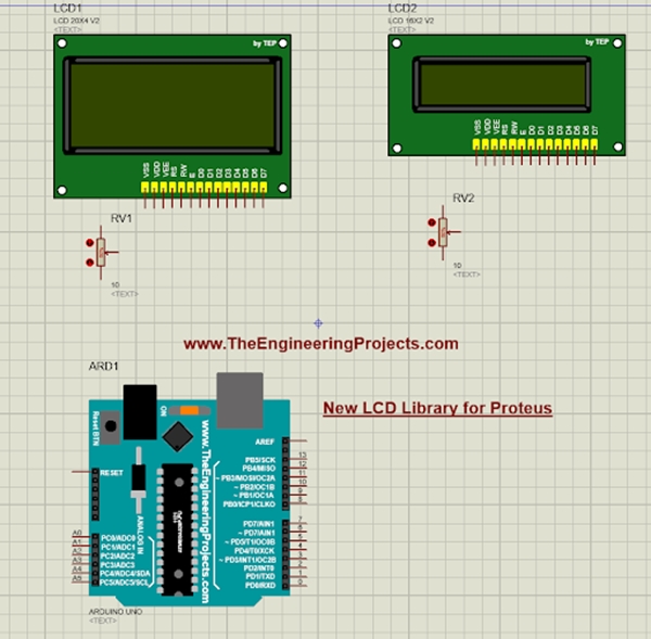 LCD Library for Proteus V2.0 - The Engineering Projects