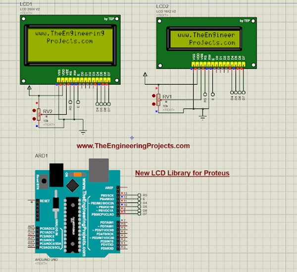 LCD Library for Proteus V2.0 - The Engineering Projects