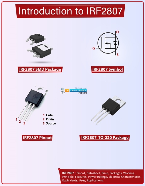 IRF2807 MOSFET Datasheet, Pinout, Features & Applications - The Engineering Projects