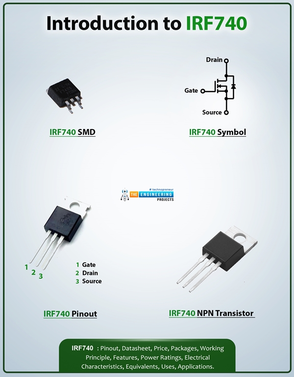 IRF740 MOSFET Datasheet, Pinout, Features & Applications - The ...