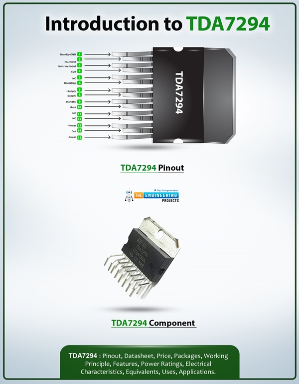 TDA7294 Power Amplifier Datasheet, Pinout, Features & Applications - The Engineering Projects