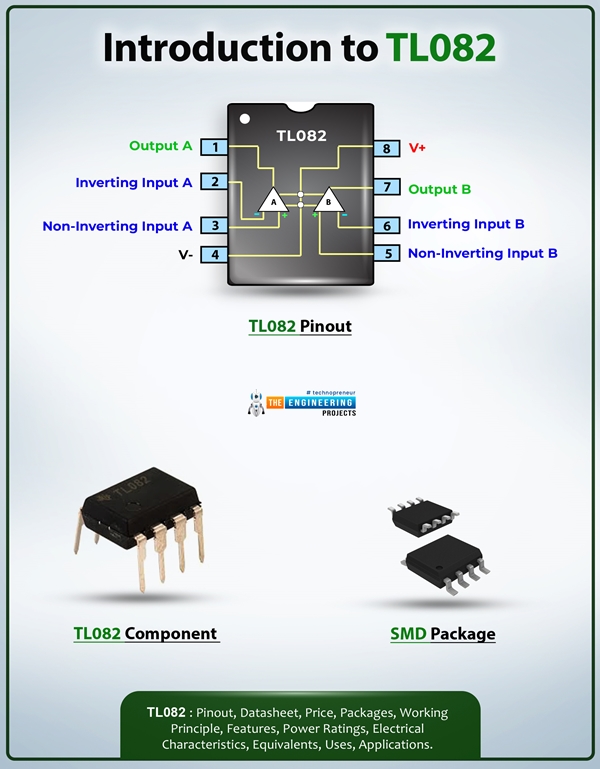 TL082 Op-Amp Datasheet, Pinout, Feature & Applications - The Engineering Projects
