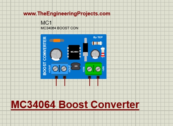 MC34064 Boost Converter Library for Proteus - The Engineering Projects