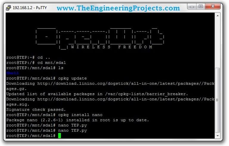 Access Linux Server of Arduino YUN with Putty - The Engineering Projects