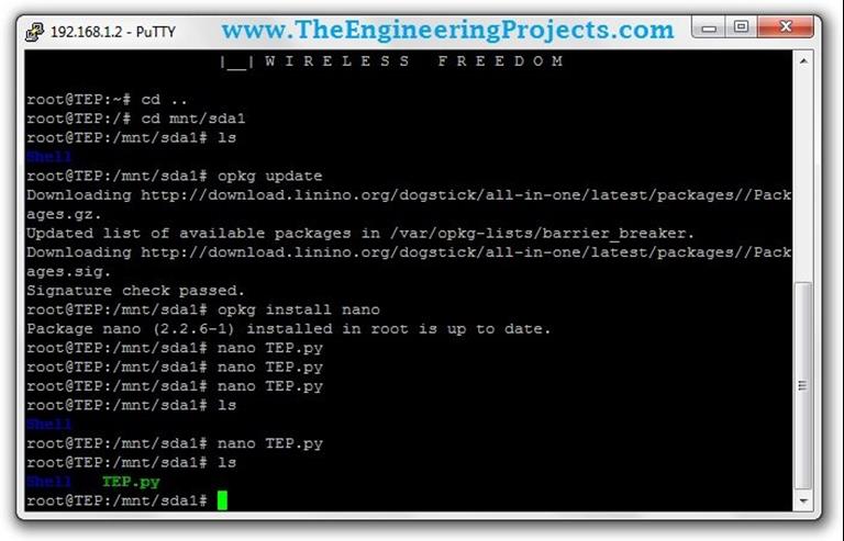 Access Linux Server of Arduino YUN with Putty - The Engineering Projects