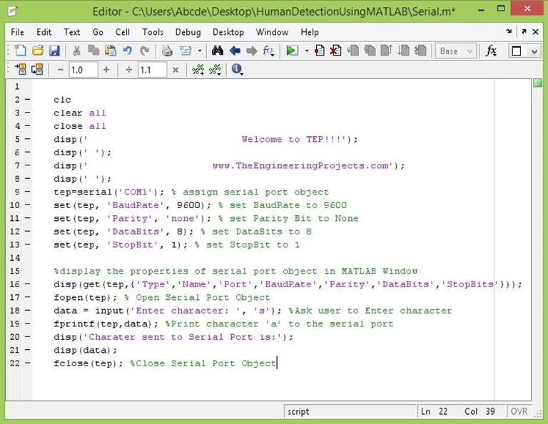 Send data to Serial Port in MATLAB - The Engineering Projects