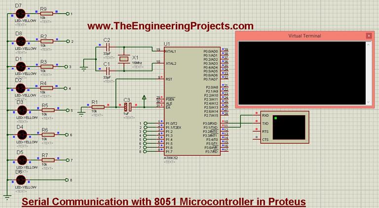 Serial Communication with 8051 Microcontroller in Proteus - The ...