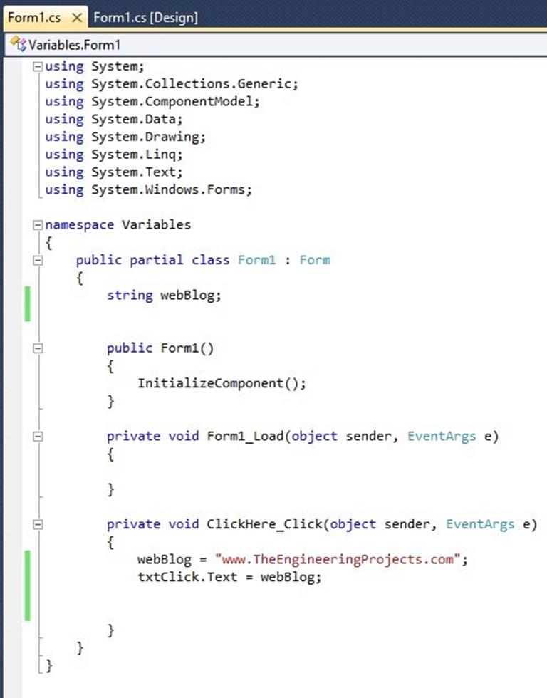 How to use C# String Variables - The Engineering Projects