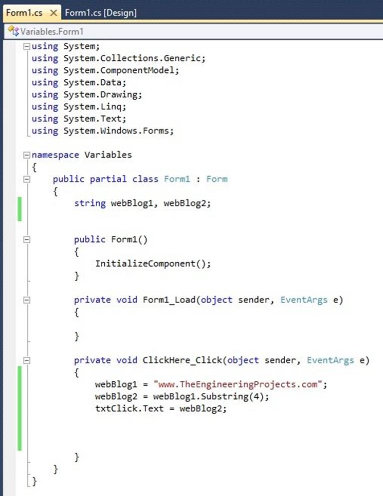 How to use C# String Variables - The Engineering Projects