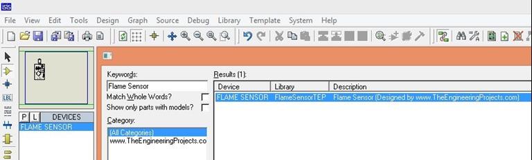 Flame Sensor Library for Proteus - The Engineering Projects
