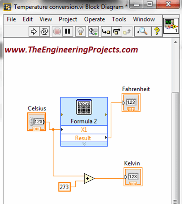 Temperature Conversion in LabVIEW - The Engineering Projects