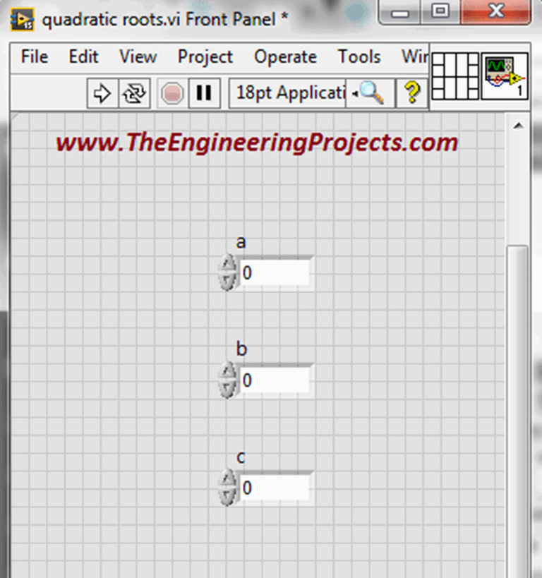 Quadratic Roots Calculation in LabVIEW - The Engineering Projects