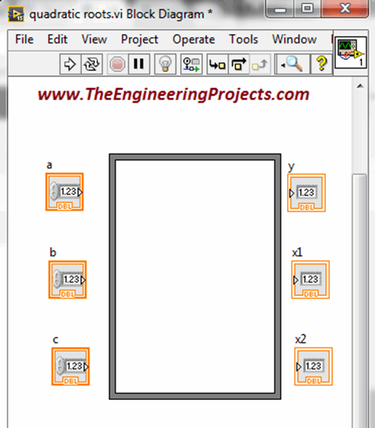Quadratic Roots Calculation in LabVIEW - The Engineering Projects