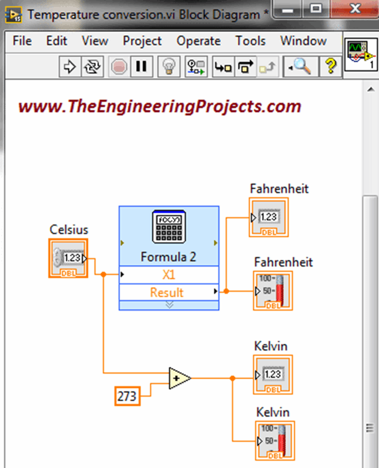 Temperature Conversion in LabVIEW - The Engineering Projects