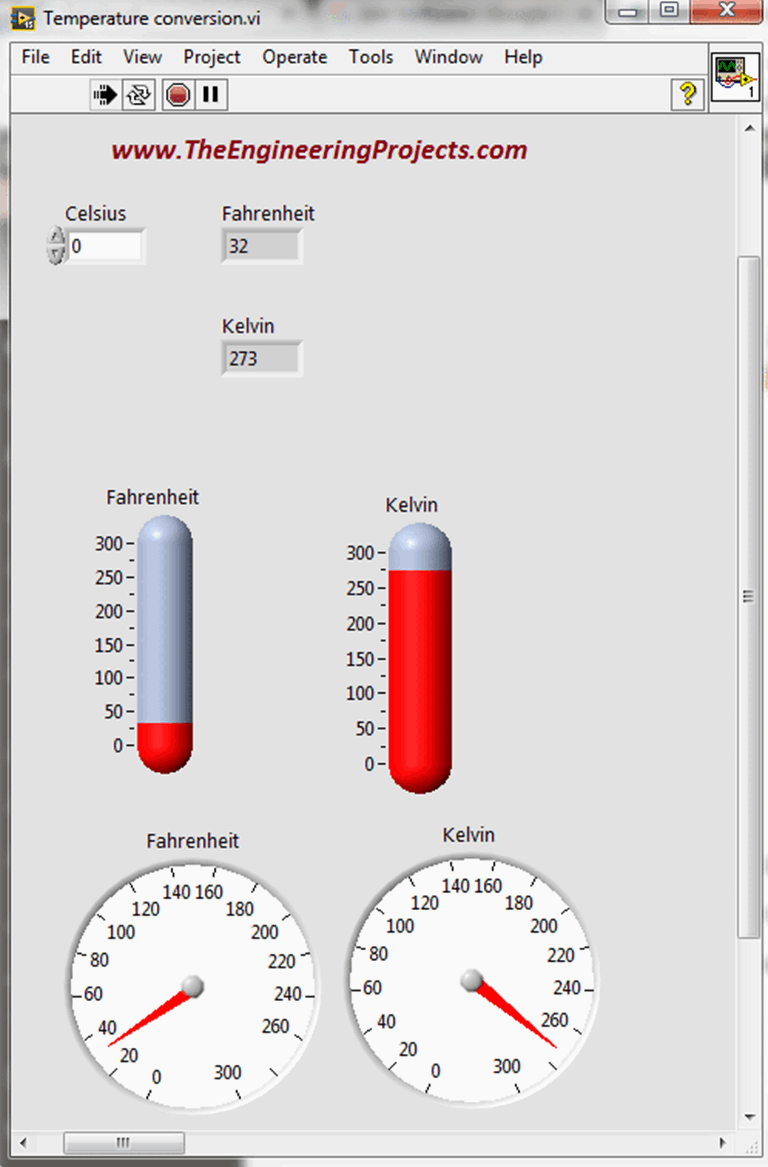 Temperature Conversion in LabVIEW - The Engineering Projects
