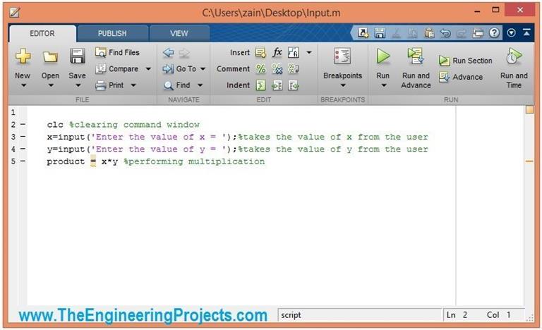 How to use MATLAB input Function - The Engineering Projects How to use MATLAB input Function - The Engineering Projects