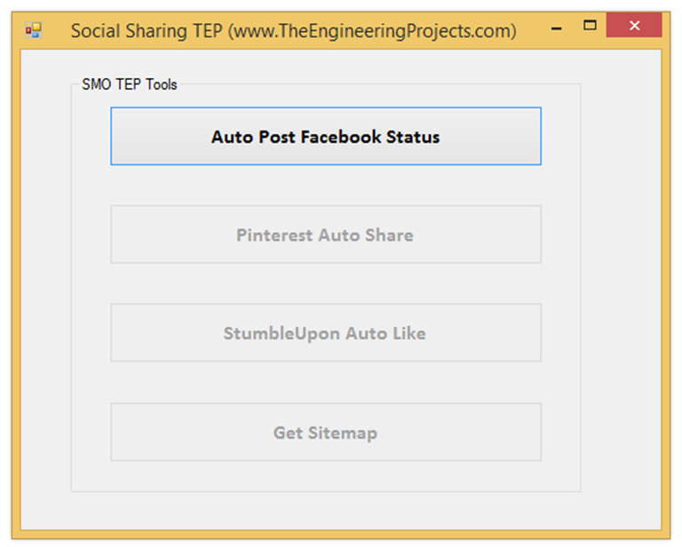 Auto Post Facebook Status - SMO Tool - The Engineering Projects