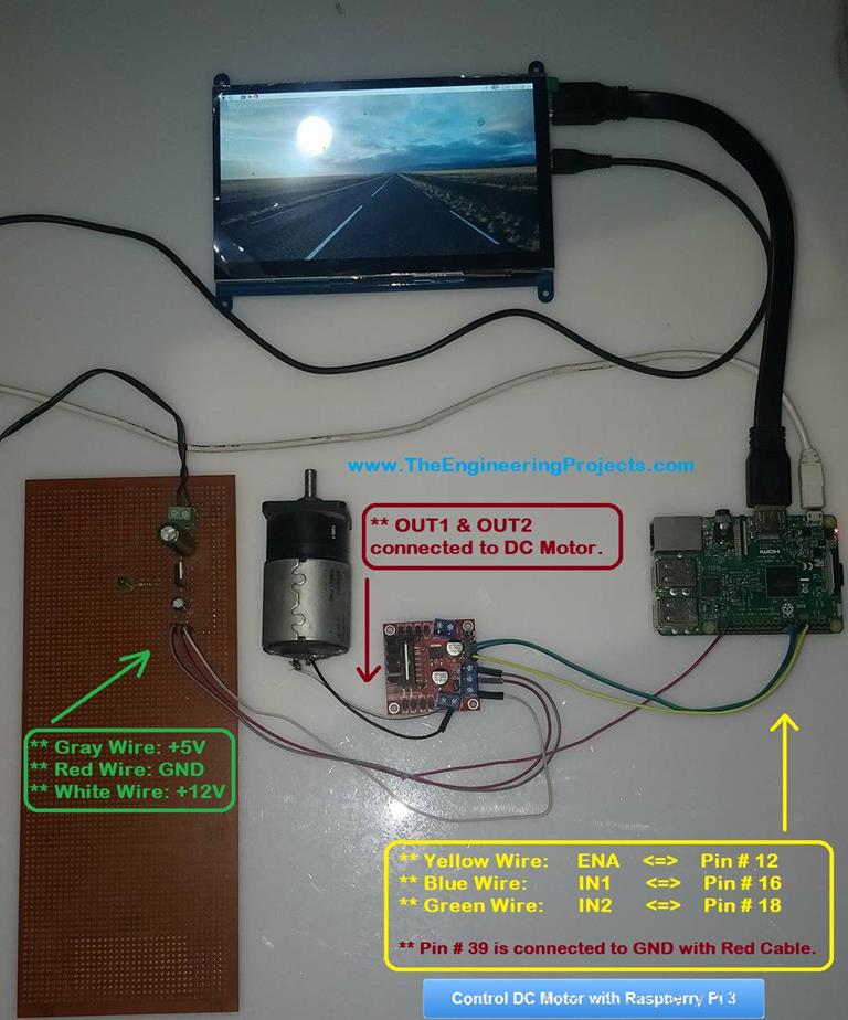 How to Control DC Motor with Raspberry Pi 3 - The Engineering Projects