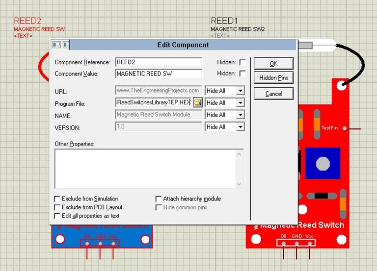 Magnetic Reed Switch Library for Proteus - The Engineering Projects