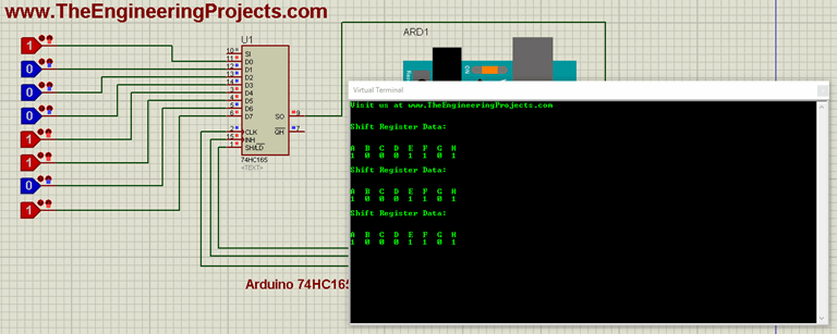Arduino 74HC165 Interfacing: Increase Input Pins - The Engineering Projects