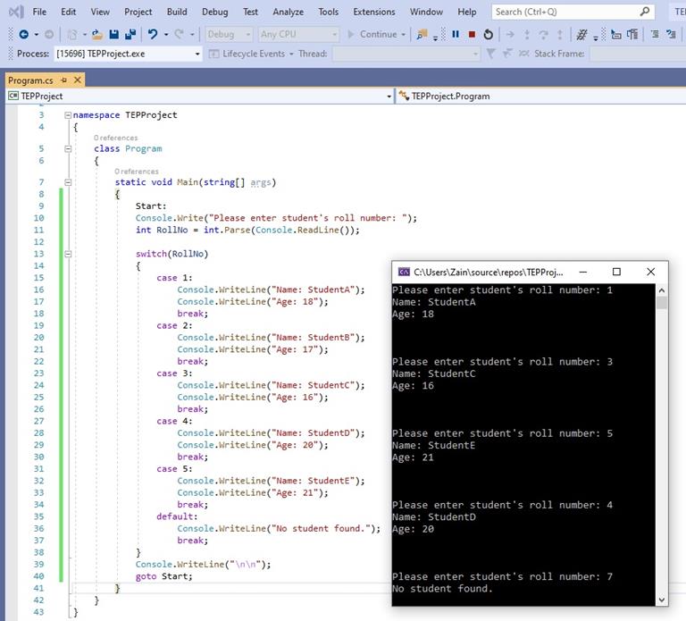 How to use switch Statement in C# - The Engineering Projects