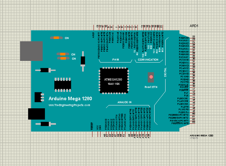 Arduino Mega 1280 Library for Proteus - The Engineering Projects