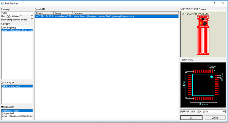 Water Sensor Library For Proteus - The Engineering Projects