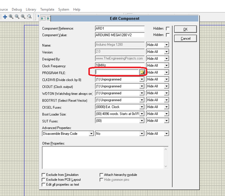 Arduino Mega 1280 Library for Proteus V2.0 - The Engineering Projects