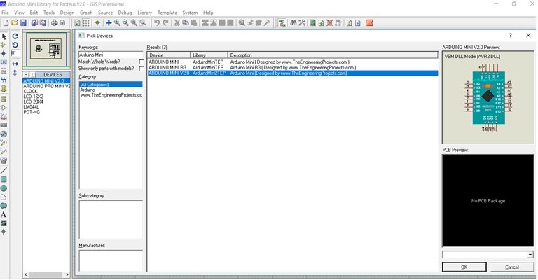 Arduino Mini Library for Proteus V2.0 - The Engineering Projects