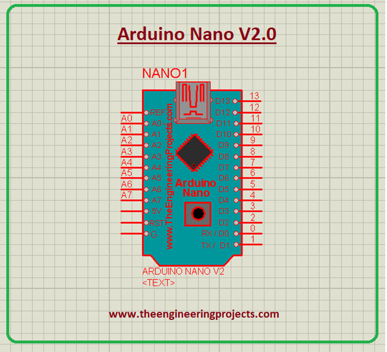 Arduino Nano Library for Proteus V2.0 - The Engineering Projects