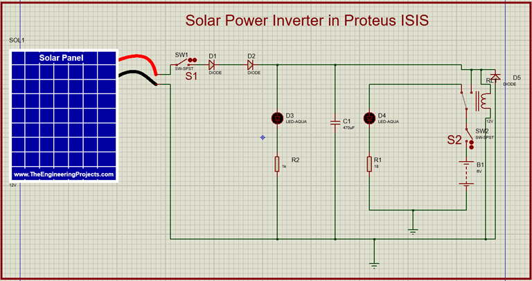 Solar Inverter in Proteus - The Engineering Projects