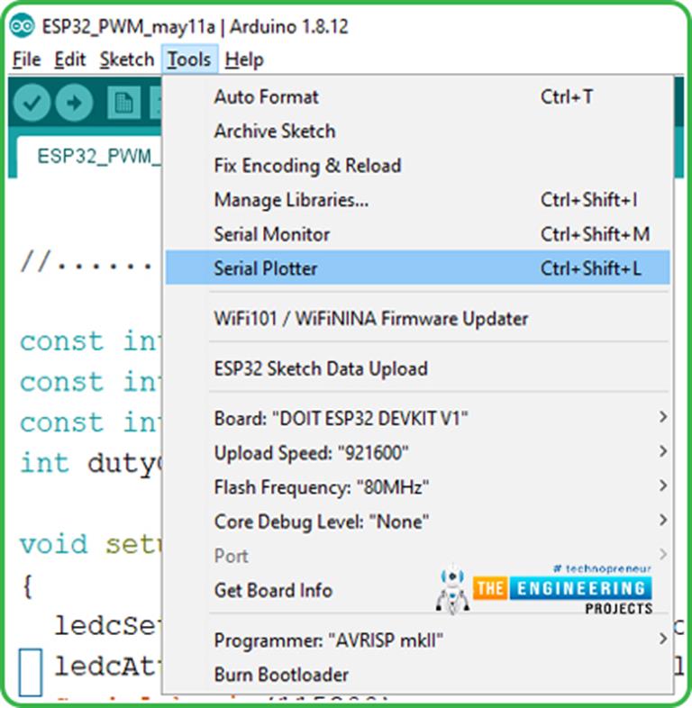 ESP32 PWM(Pulse Width Modulation) in Arduino IDE - The Engineering Projects