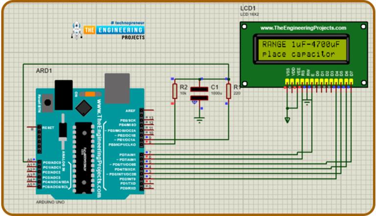 Capacitance Measurement using Arduino - The Engineering Projects